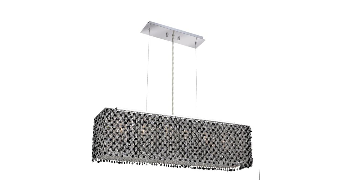 Elegant Lighting 1291D38C-JT/RC Moda 6 Light 38" Wide Crystal Linear ...