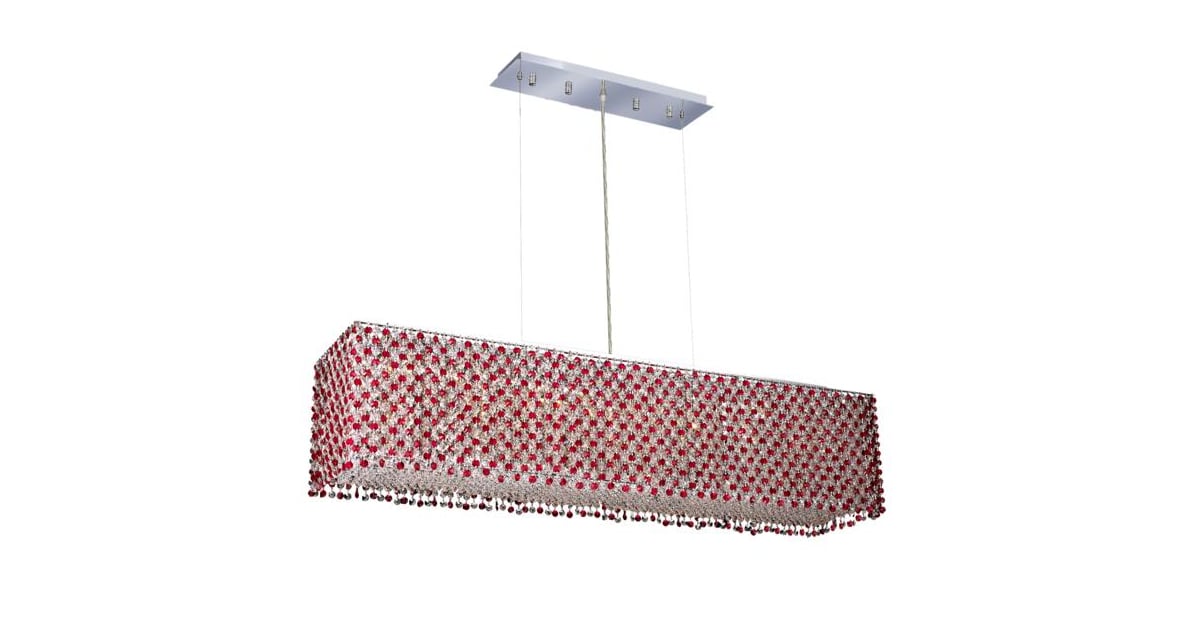 Elegant Lighting 1291D46C-BO/RC Moda 6 Light 38" Wide Crystal Linear ...