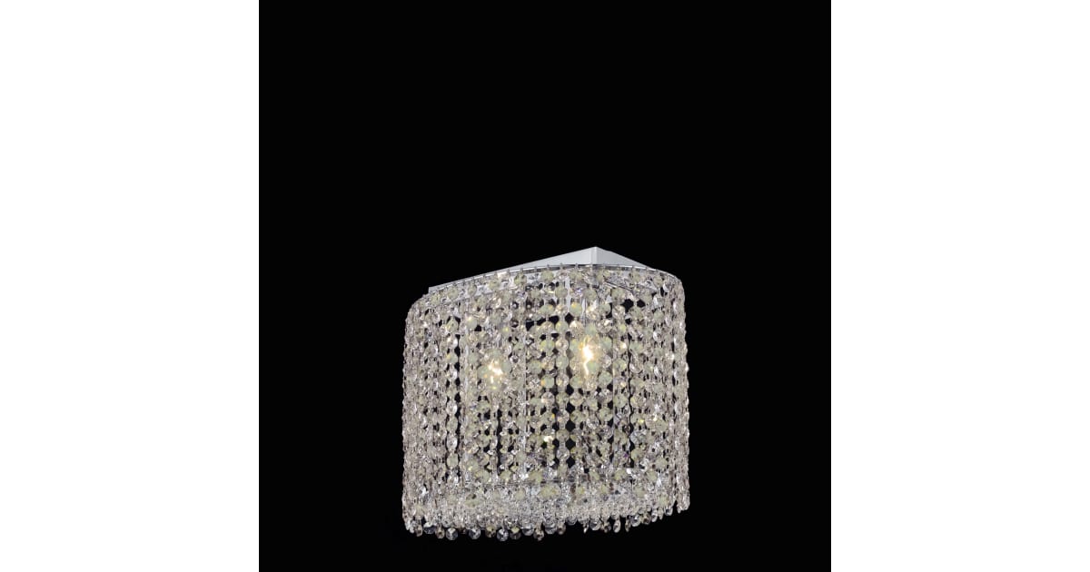 Elegant Lighting 1292D14C-CL/EC Moda 2 Light Crystal Wall Sconce with ...