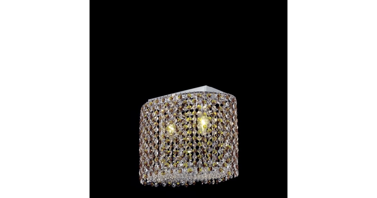 Elegant Lighting 1292D14C-LT/RC Moda 2-Light Crystal Wall Sconce ...