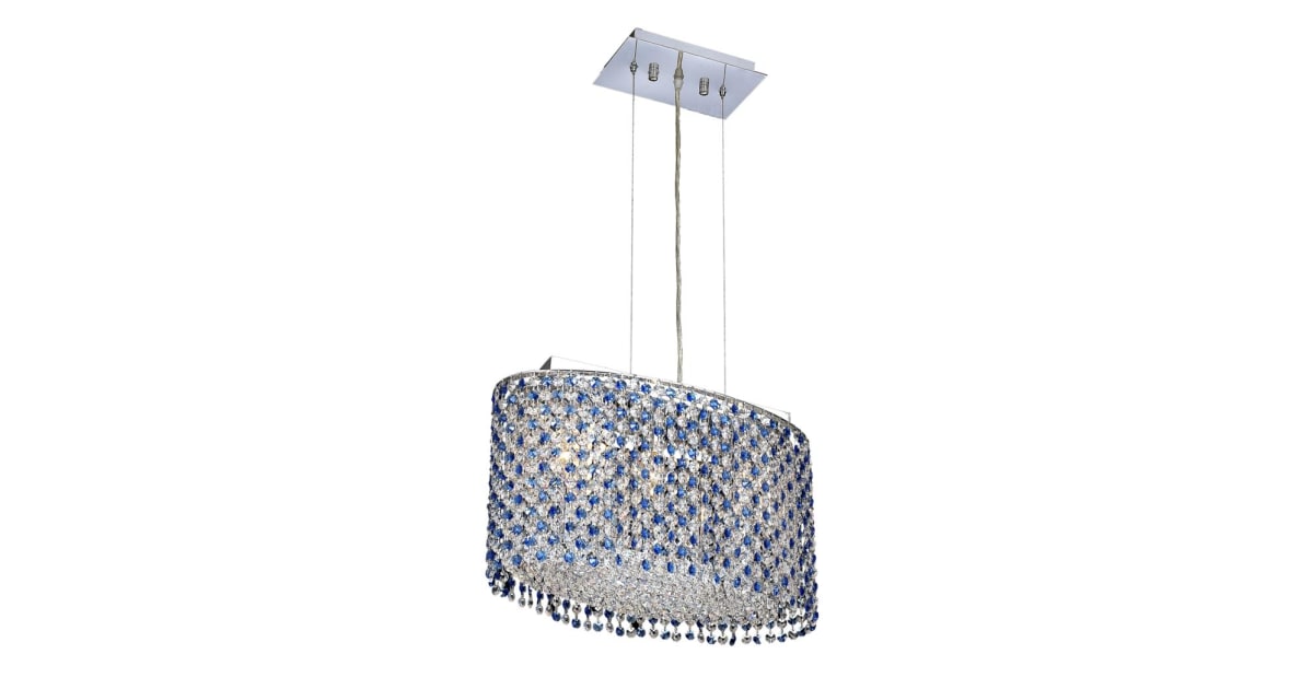 Elegant Lighting 1292D18C-SA/RC Moda 3-Light Crystal Chandelier ...