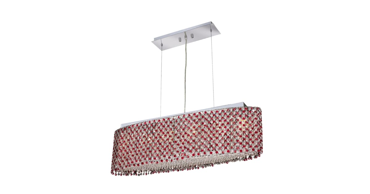 Elegant Lighting 1292D32C-BO/RC Moda 6-Light Crystal Chandelier ...