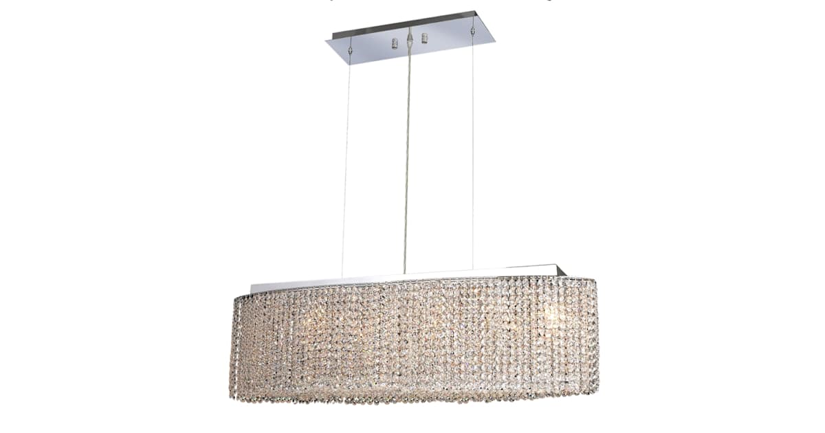 Elegant Lighting 1292D32C-CL/EC Moda 6-Light Crystal Chandelier ...