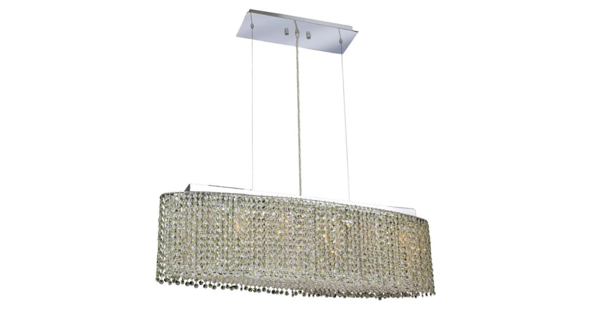 Elegant Lighting 1292D38C-LP/RC Moda 6-Light Crystal Chandelier ...