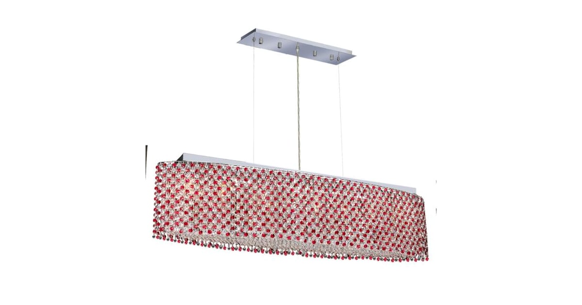 Elegant Lighting 1292D46C-BO/RC Moda 8 Light 46" Wide Crystal Linear ...