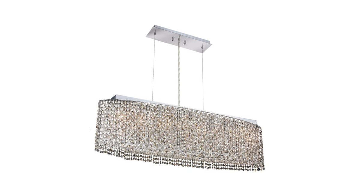 Elegant Lighting 1292D46C-GT/RC Moda 8 Light 46" Wide Crystal Linear ...