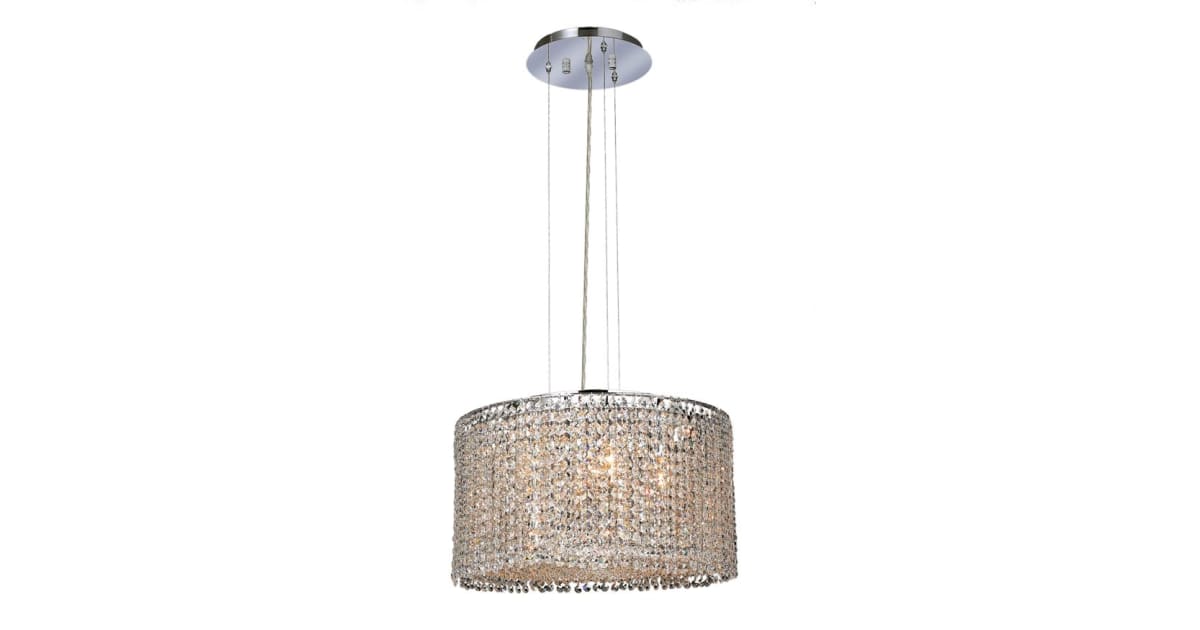 Elegant Lighting 1293D18C-CL/EC Moda 5-Light Crystal Pendant, Finished ...