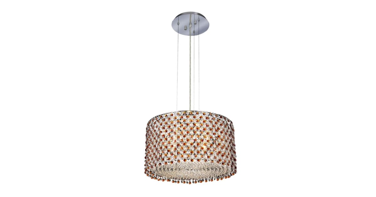 Elegant Lighting 1293D18C-TO/RC Moda 5-Light Crystal Pendant, Finished ...