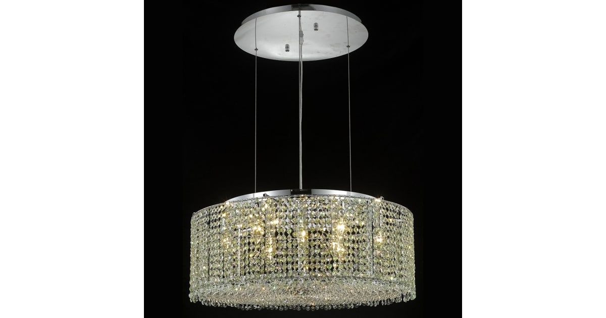 Elegant Lighting 1293D26C-GT/RC Moda 9 Light 26" Wide Crystal Drum ...
