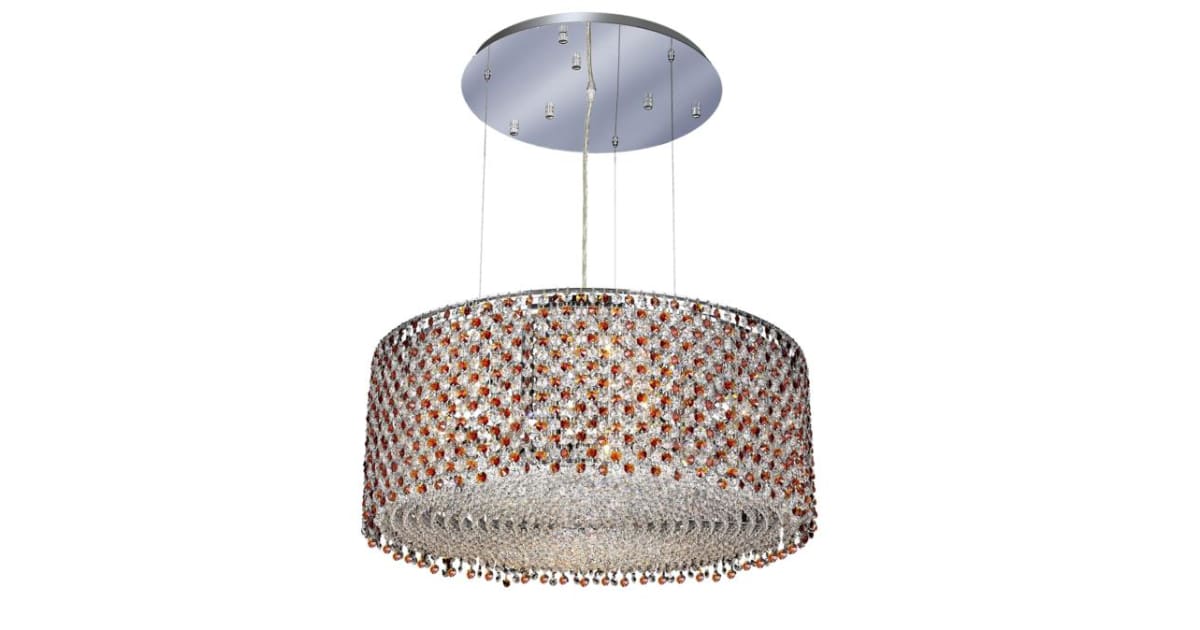 Elegant Lighting 1293D26C-TO/RC Moda 9 Light 26" Wide Crystal Drum ...
