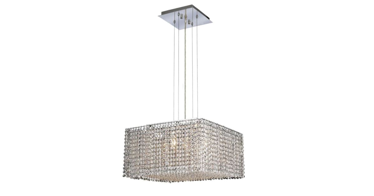 Elegant Lighting 1294D18C-CL/EC Moda 5 Light 18" Wide Crystal ...