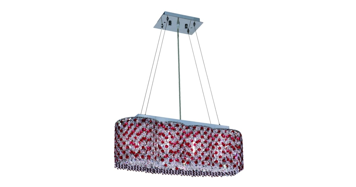 Elegant Lighting 1295D20C-BO/RC Moda 4-Light Crystal Pendant, Finished ...