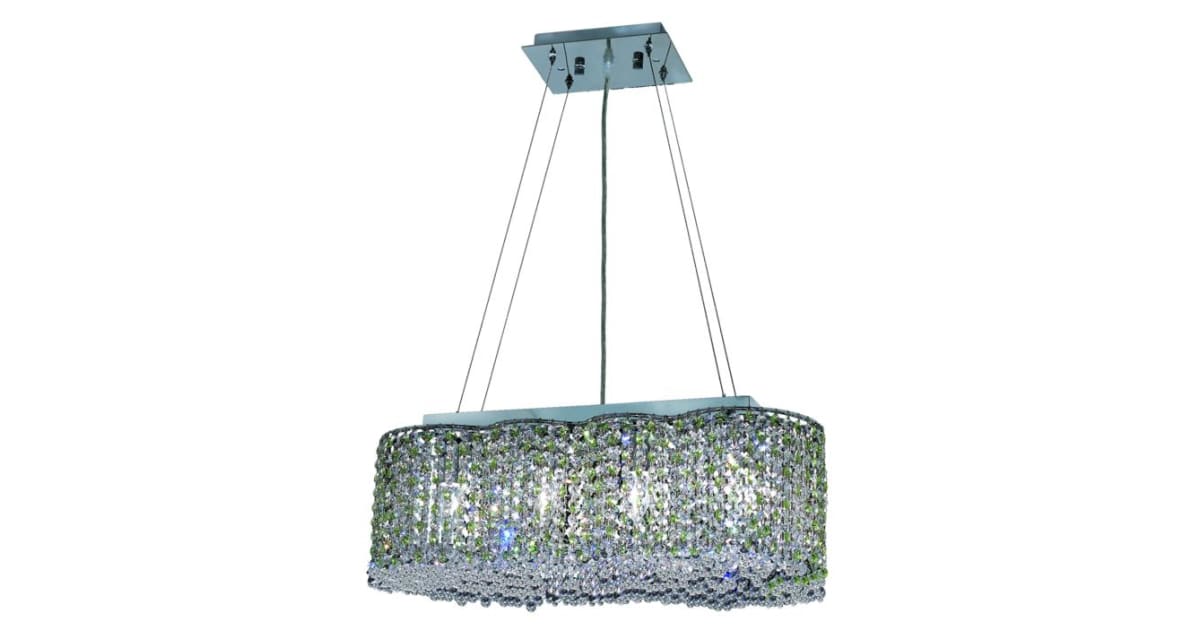 Elegant Lighting 1295D24C-LP/RC Moda 4-Light Crystal Chandelier ...