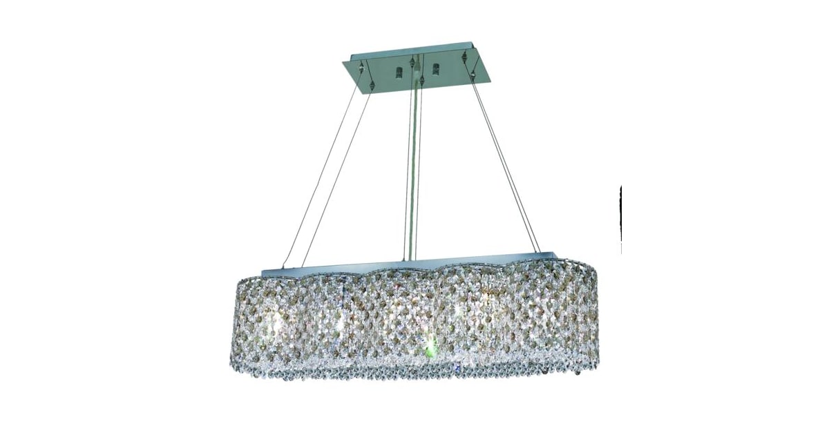 Elegant Lighting 1295D32C-GT/RC Moda 5-Light Crystal Chandelier ...