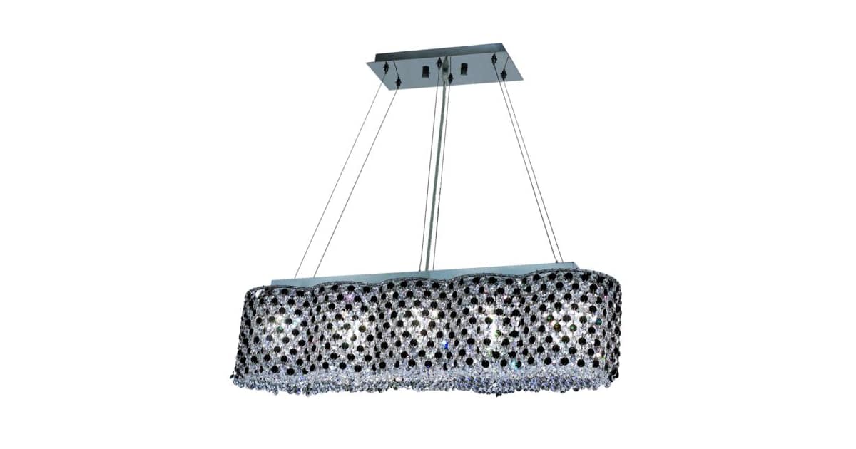 Elegant Lighting 1295D32C-JT/RC Moda 5-Light Crystal Chandelier ...