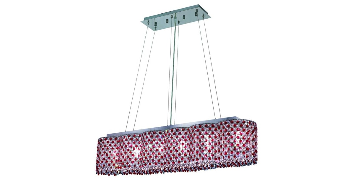 Elegant Lighting 1295D40C-BO/RC Moda 6-Light Crystal Chandelier ...