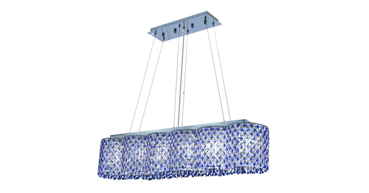 Elegant Lighting 1295D40C-SA/RC Moda 6-Light Crystal Chandelier ...