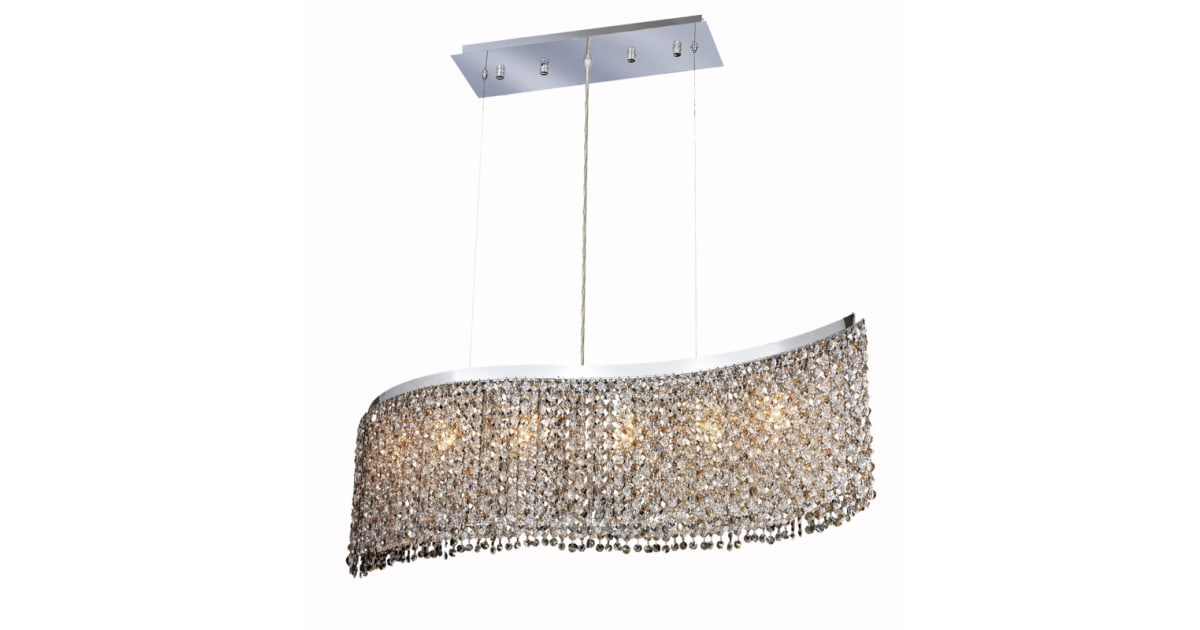 Elegant Lighting 1296D32C-GT/RC Moda 5-Light Crystal Chandelier ...