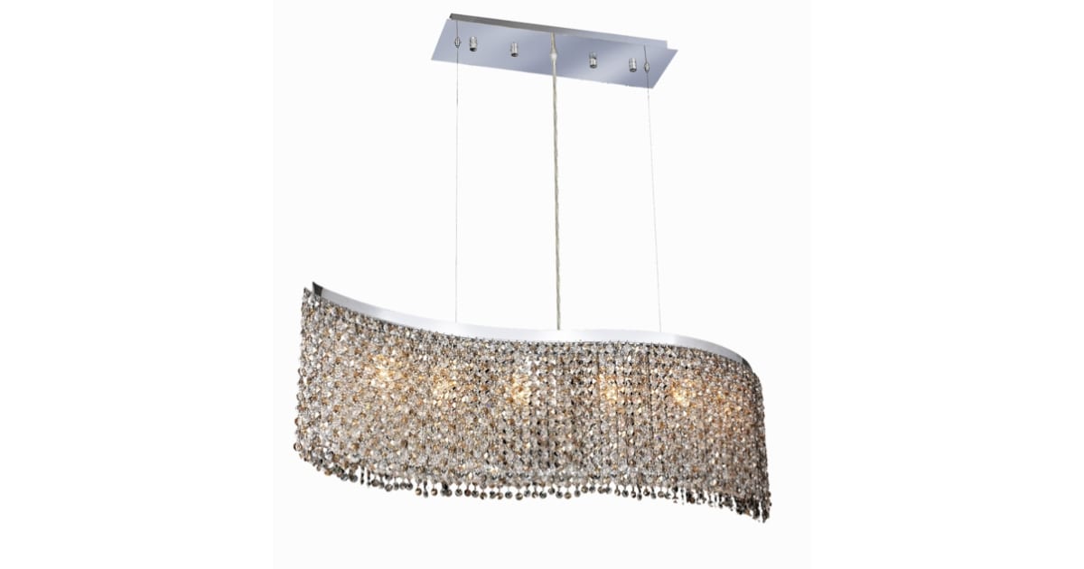 Elegant Lighting 1296D46C-GT/RC Moda 6-Light Crystal Chandelier ...