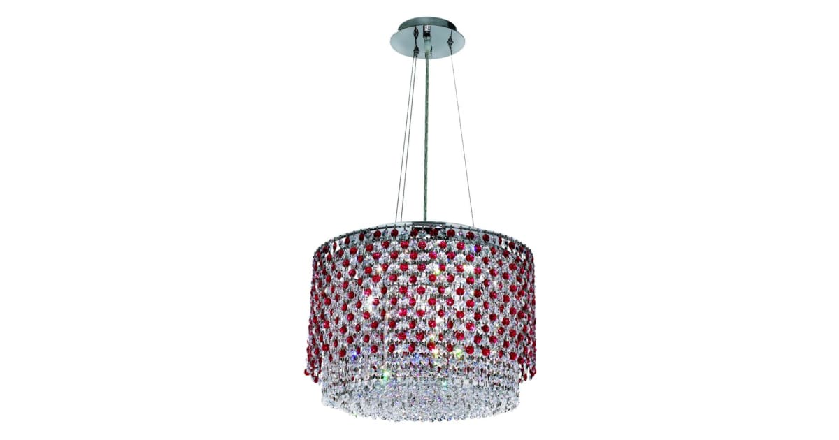 Elegant Lighting 1298D16C-BO/RC Moda 4-Light Crystal Pendant, Finished ...