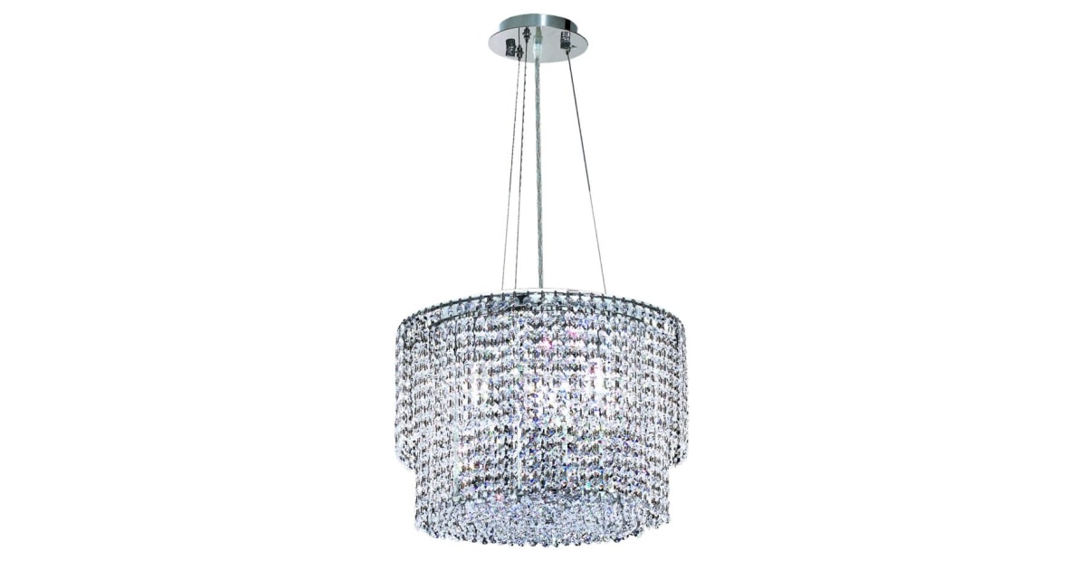 Elegant Lighting 1298D16C-CL/EC Moda 4-Light Crystal Pendant, Finished ...