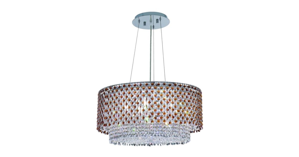 Elegant Lighting 1298D24C-TO/RC Moda 5 Light 24" Wide Crystal Drum ...