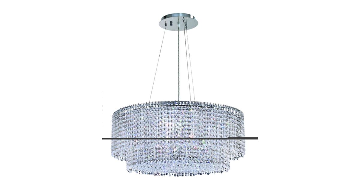 Elegant Lighting 1298D28C-CL/EC Moda 5-Light Crystal Pendant, Finished ...