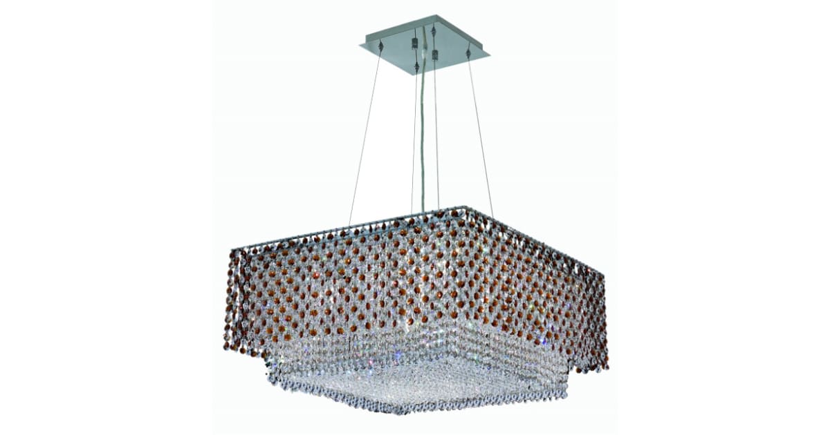 Elegant Lighting 1299D24C-TO/RC Moda 4-Light Crystal Pendant, Finished ...