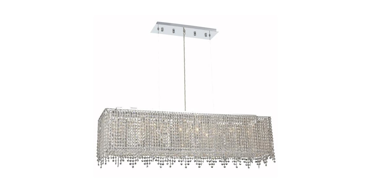 Elegant Lighting 1391D46C-CL/EC Moda 8-Light Crystal Chandelier ...