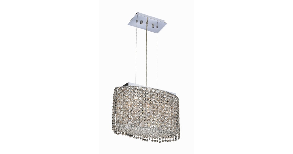 Elegant Lighting 1392D18C-GT/RC Moda 3-Light Crystal Pendant, Finished ...