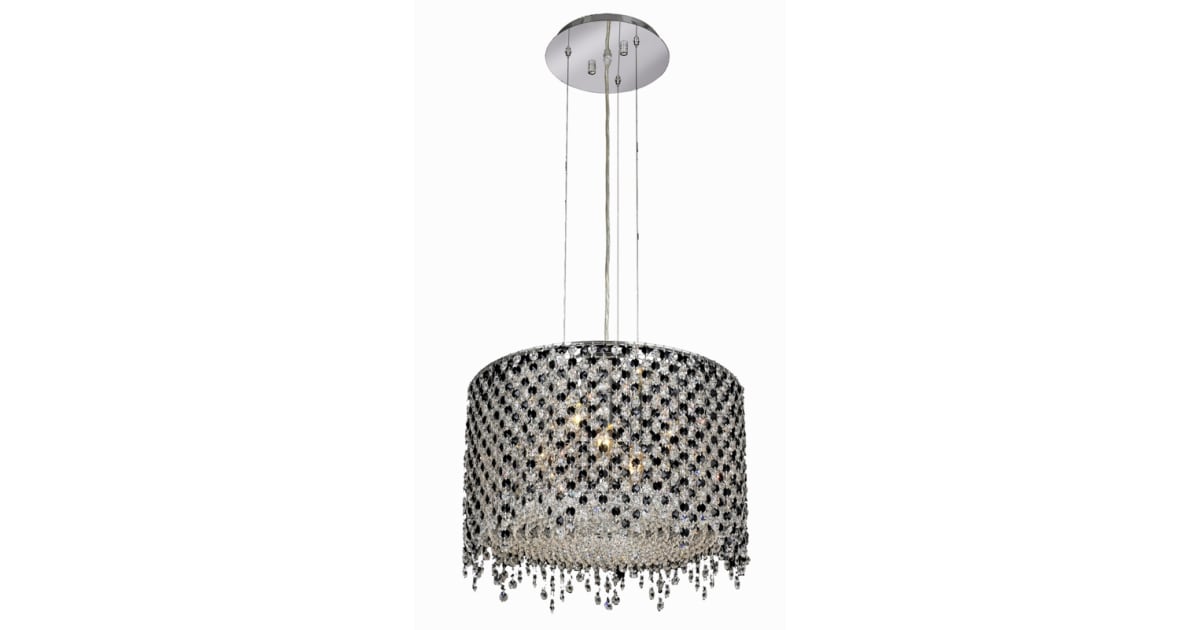 Elegant Lighting 1393D18C-JT/RC Moda 5-Light Crystal Pendant, Finished ...