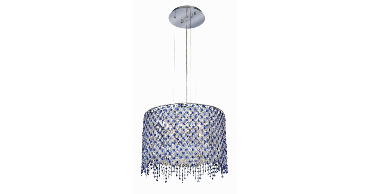 Elegant Lighting 1393D18C-SA/RC Moda 5-Light Crystal Pendant, Finished ...