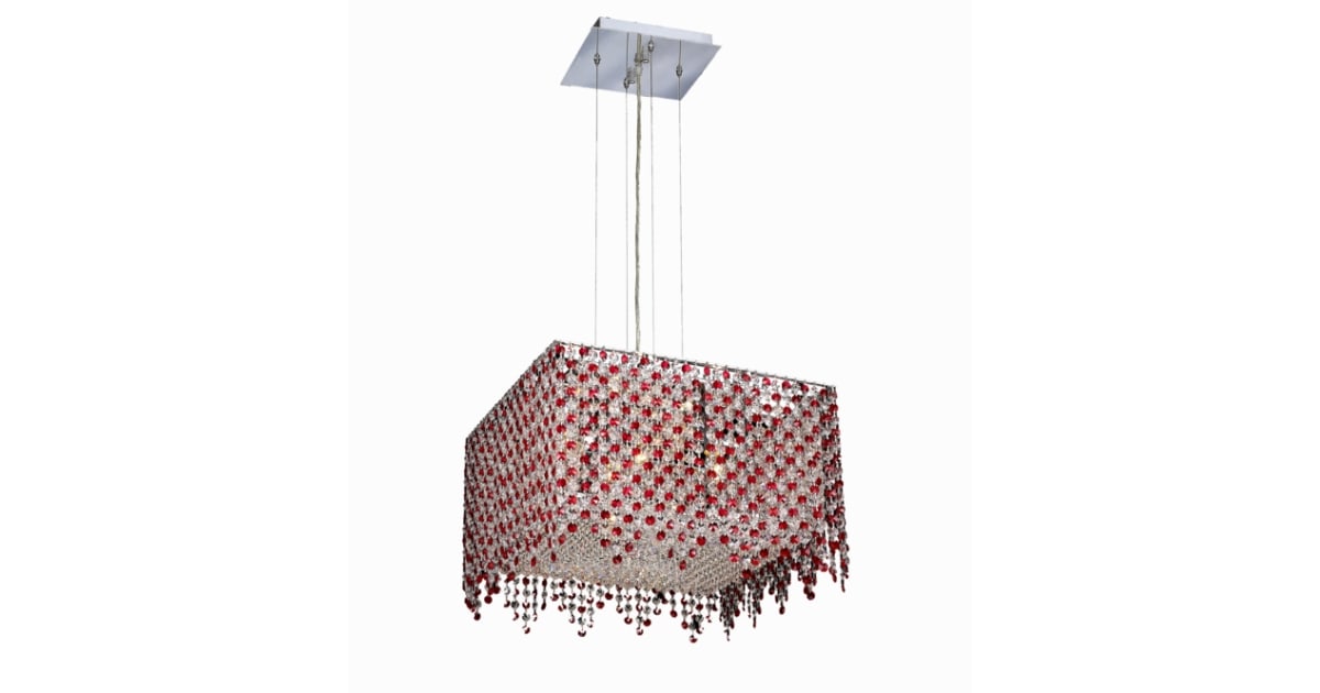 Elegant Lighting 1394D18C-BO/RC Moda 5-Light Crystal Pendant, Finished ...