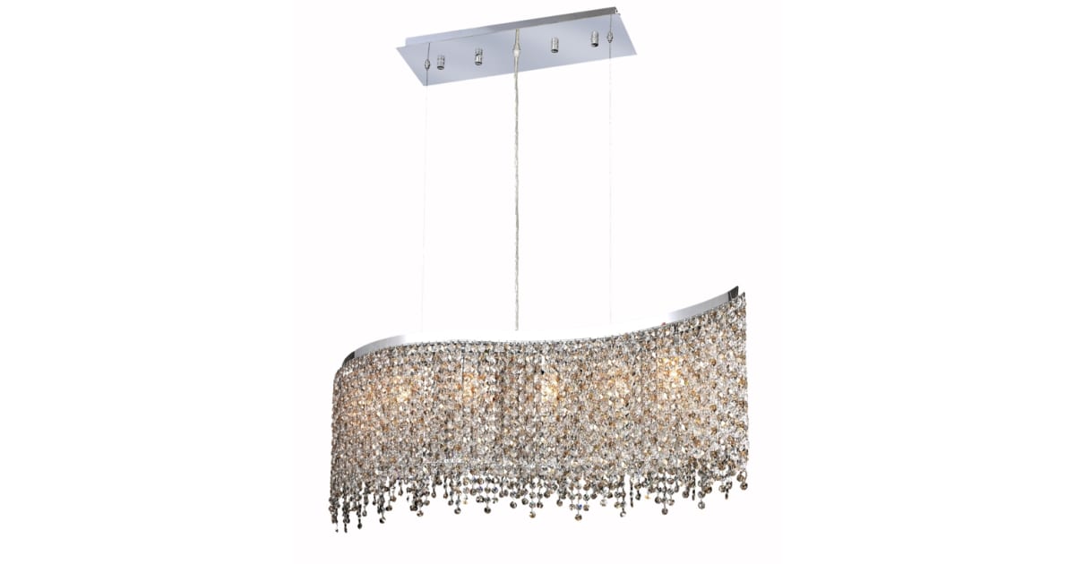 Elegant Lighting 1396D32C-GT/RC Moda 5-Light Crystal Chandelier ...