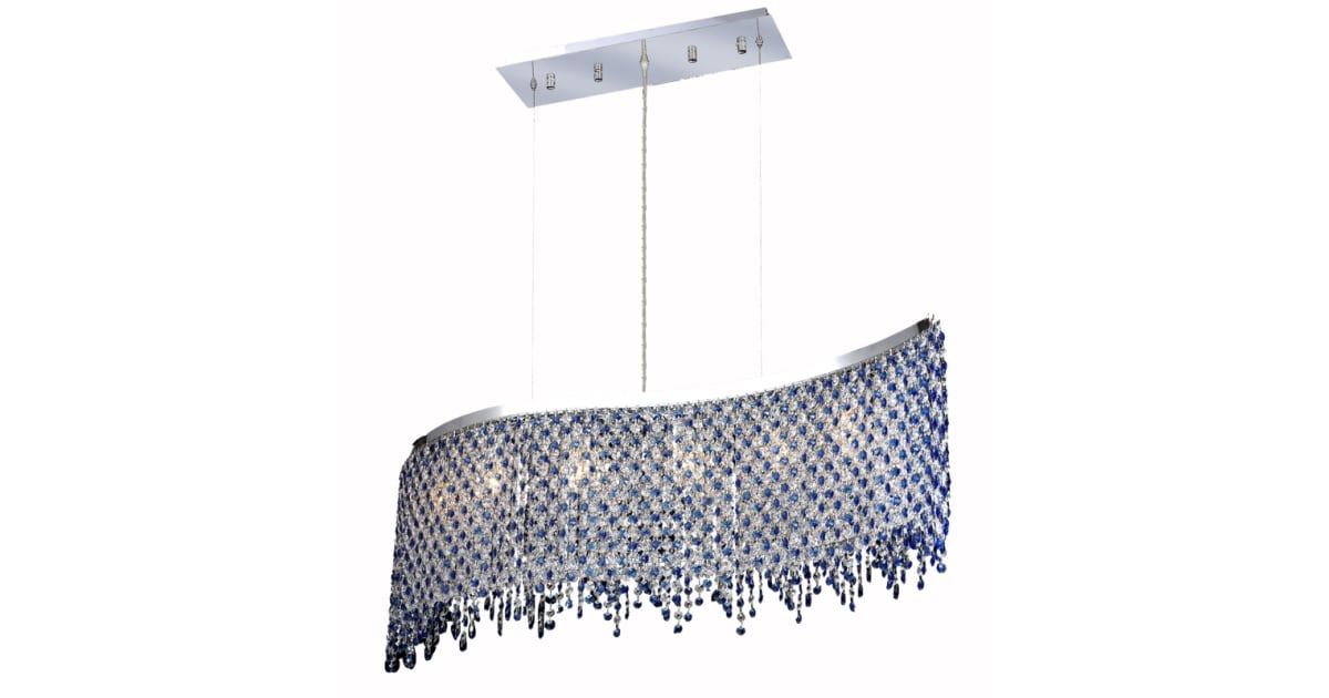 Elegant Lighting 1396D32C-SA/RC Moda 5-Light Crystal Chandelier ...