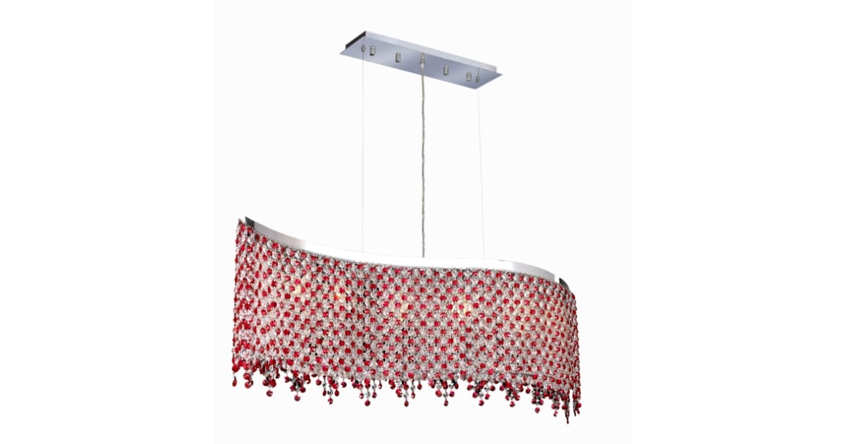 Elegant Lighting 1396D46C-BO/RC Moda 6-Light Crystal Chandelier ...