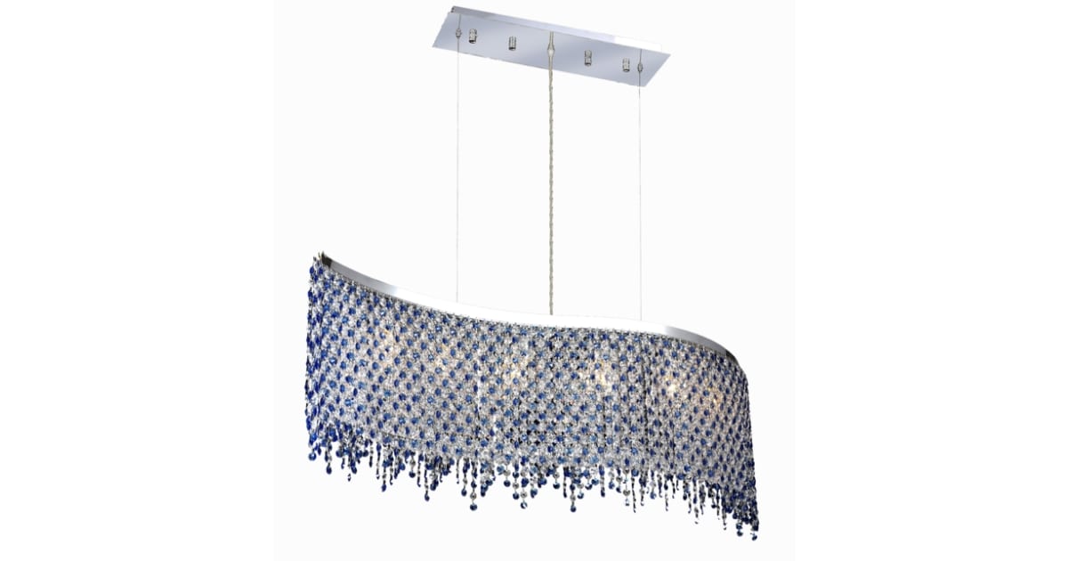 Elegant Lighting 1396D46C-SA/RC Moda 6-Light Crystal Chandelier ...