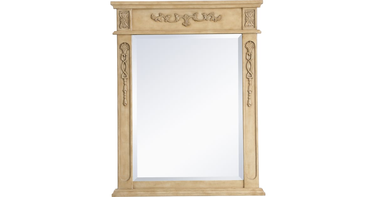 Elegant Lighting VM12836AB Lenora 28" W x 36" H Rectangular Wood Framed ...