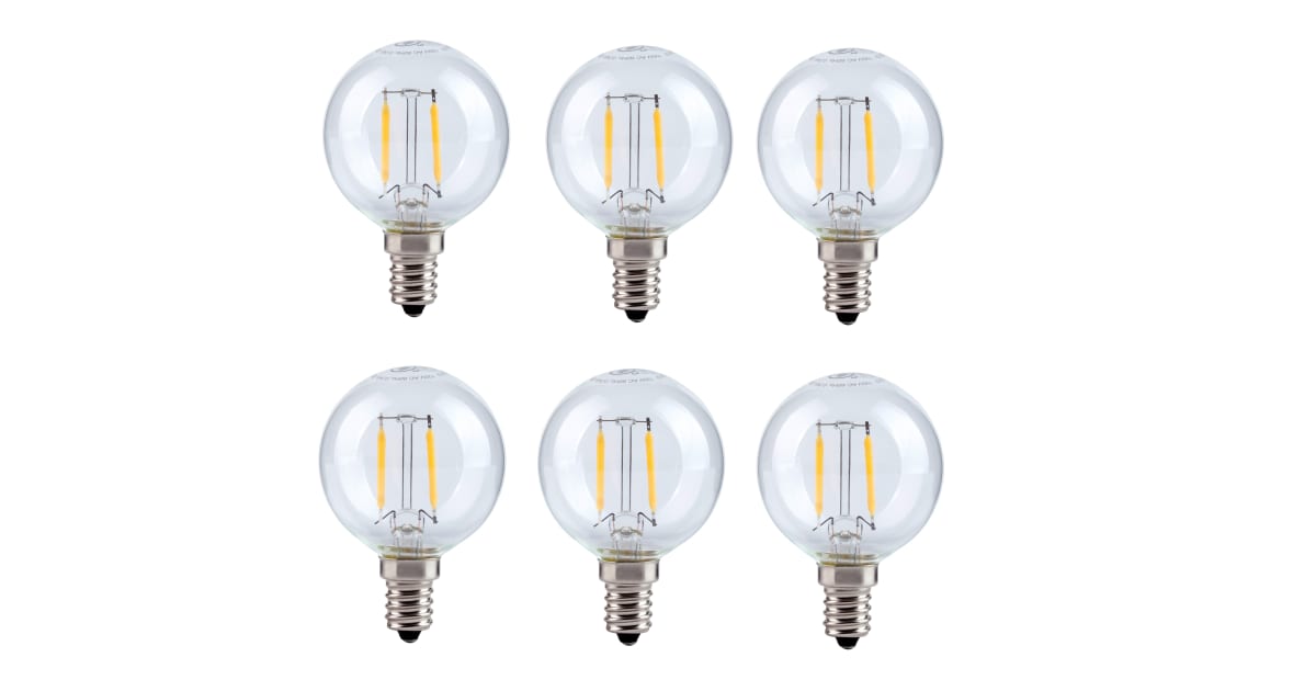Elegant Lighting G14LED102-6PK 2 Watt Dimmable G14 Shaped Candelabra ...
