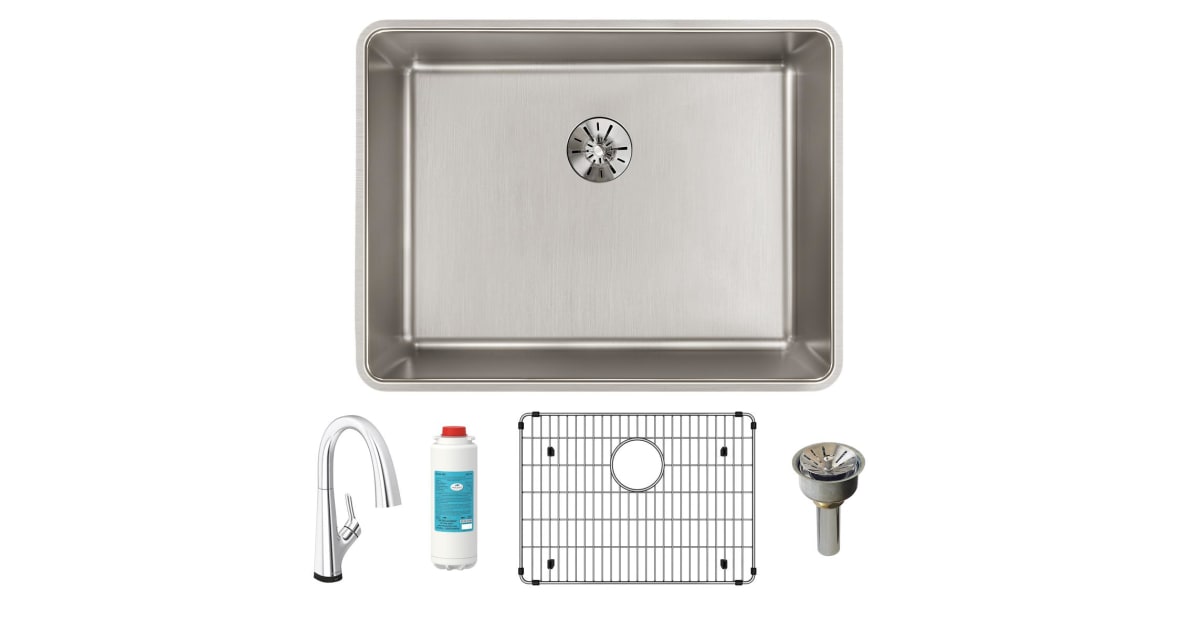 Elkay ELUHH2115TPDFLC Lustertone Iconix 23-1/2" Undermount Single Basin ...
