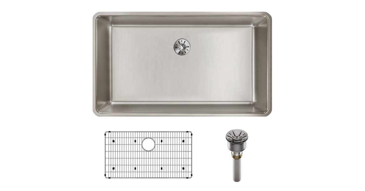 Elkay ELUHH3017TPDBG Lustertone Iconix 32-1/2" Undermount Single Basin ...