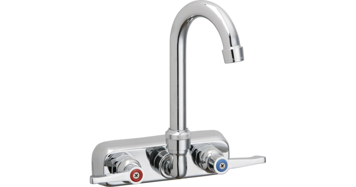 Elkay LKB400 2.2 GPM Wall Mounted Double Handle Utility Faucet with ...