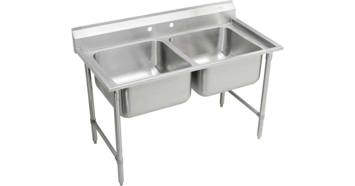 Elkay RNSF82362 Rigidbilt 47-1/4" Double Basin Free Standing Stainless ...