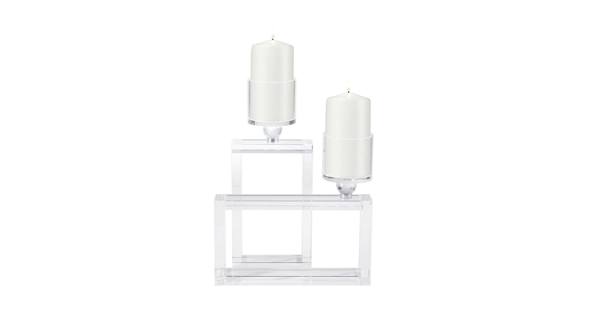 Elk Home 2225-018/S2 2 Piece Crystal Pillar Decorative Candle Holder ...