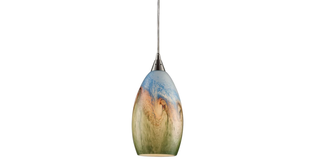 Elk Lighting 10077/1-LA Geologic Single Light 6" Wide Instant Pendant ...