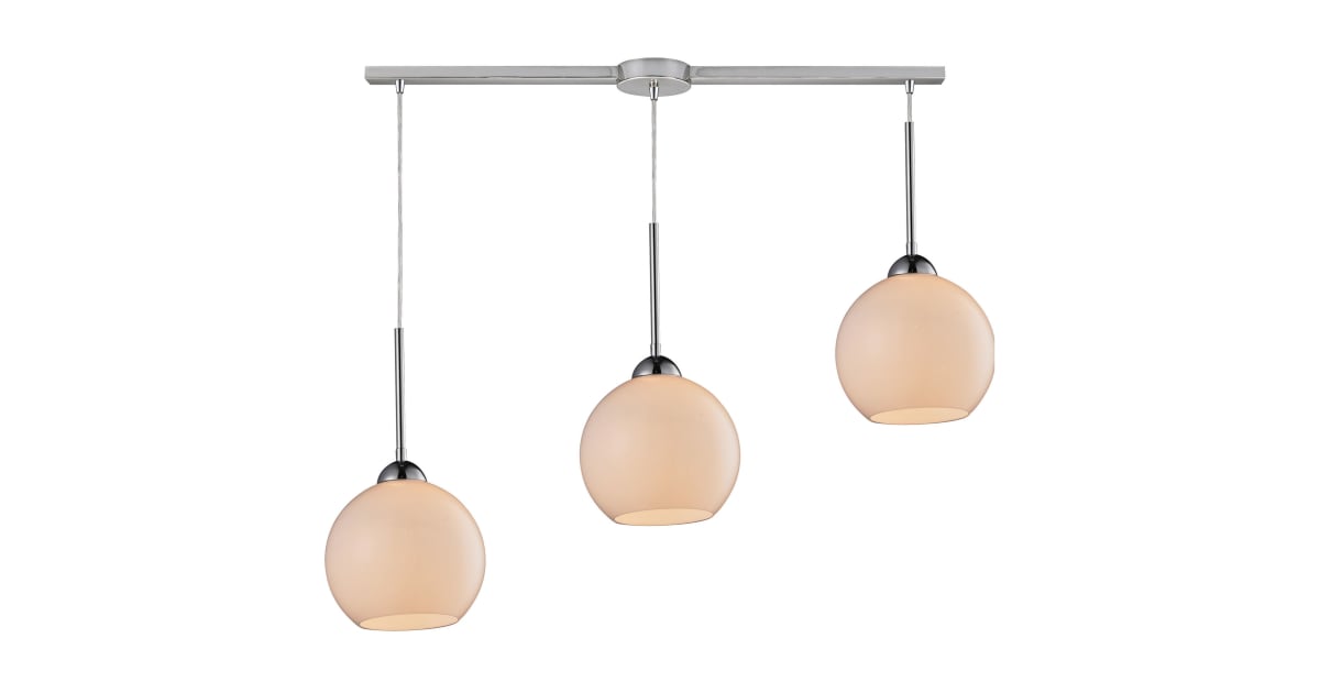 Elk Lighting 10240/3L-WH Cassandra 3 Light 36" Wide Linear Pendant with ...