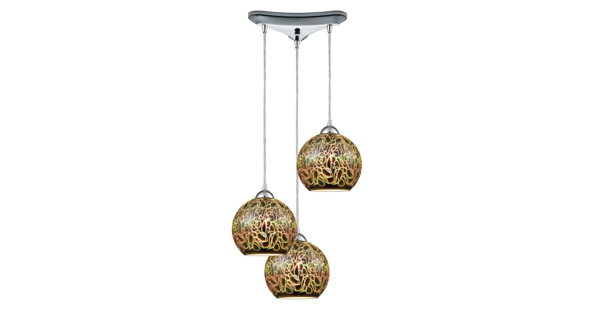 Elk Lighting 10518/3 Illusions 3 Light 10" Wide Multi Light Pendant ...
