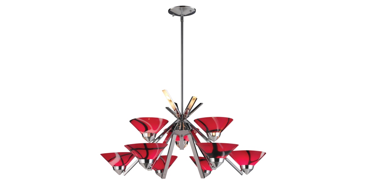 Elk Lighting 1476/6+3MAR 2 Tier 9 Light Up Lighting Chandelier in the ...