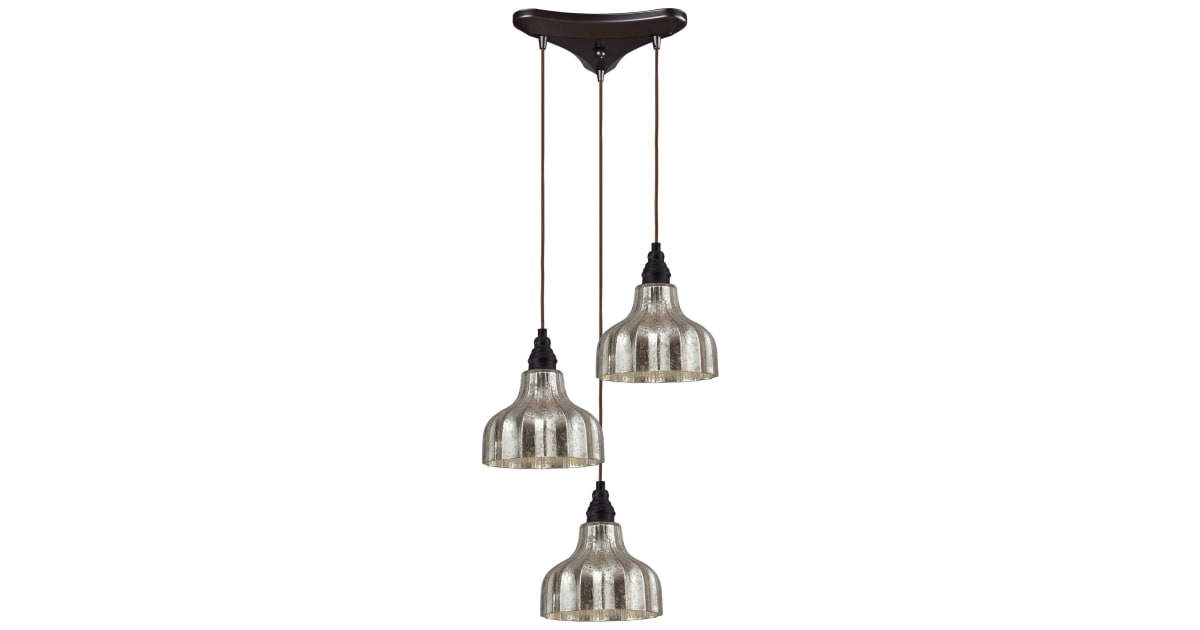 Elk Lighting 46008/3 Danica 3 Light 10" Wide Multi Light Pendant with ...