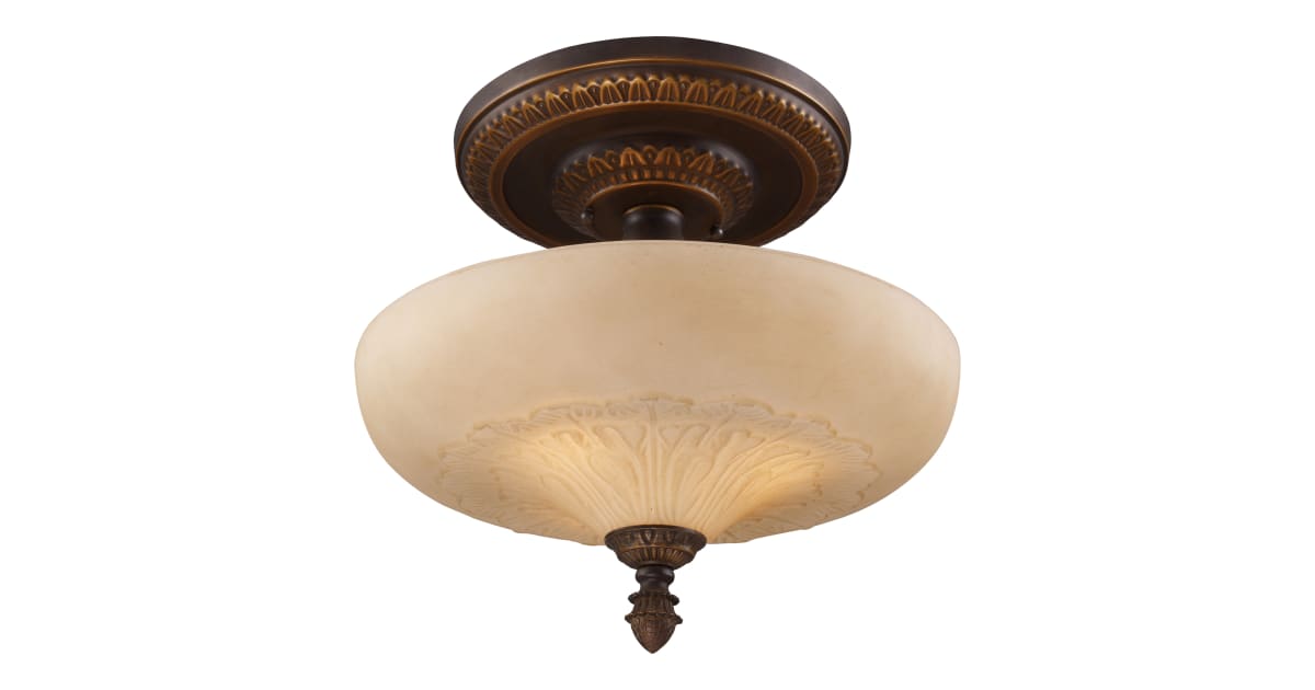 Elk Lighting 08094-AGB Restoration Three-Light Semi-Flush Ceiling ...